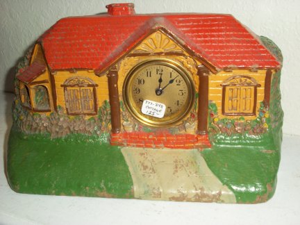 MANTLE CLOCKS-MISC-848-30 HOUR COMPOSIT CASE COTTAGE CLOCK